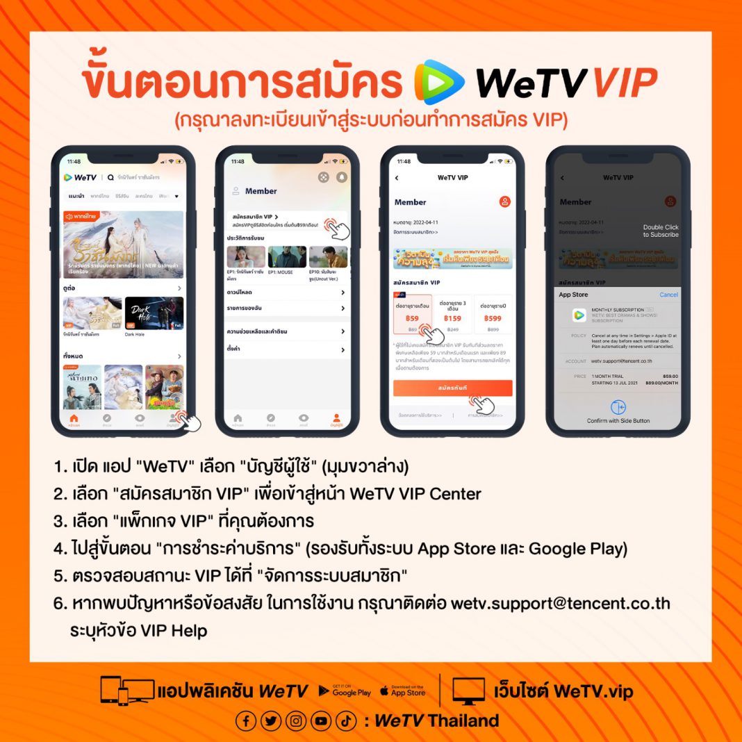 WeTV อัพเดตข้อมูล “ค่าบริการสมาชิก WeTV VIP” และรายละเอียดอื่นๆ ที่ ...