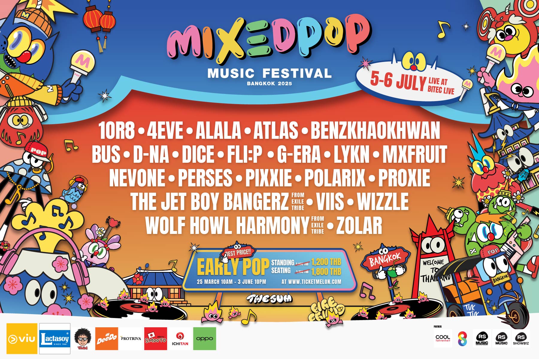 “MIXEDPOP MUSIC FESTIVAL BANGKOK 2025” กระแสแรงเกินต้าน บัตร Early Pop วันแรก SEATING ZONE SOLD ...